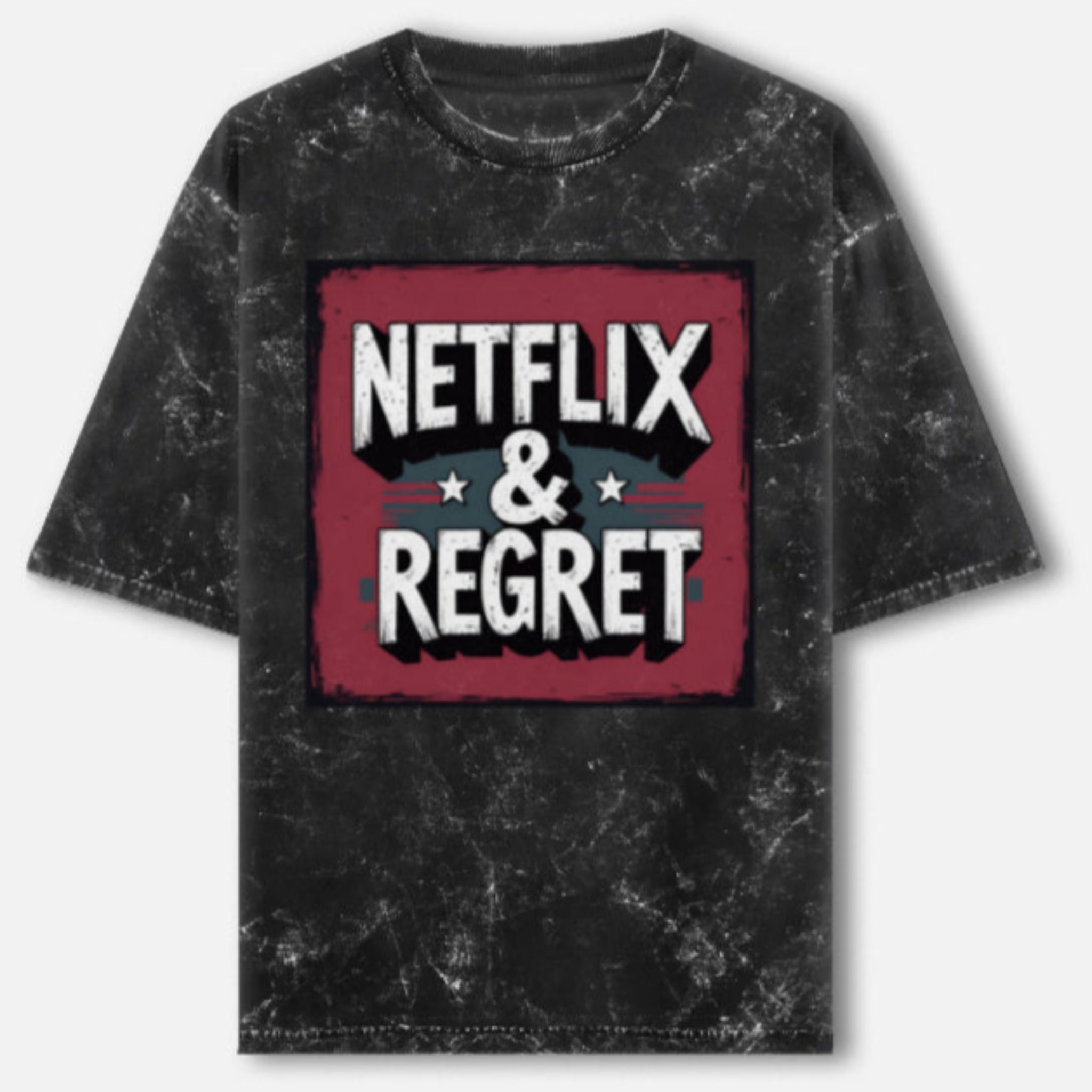 Netflix & Regret - Unisex Acid Washed Oversized Tee – Awaara